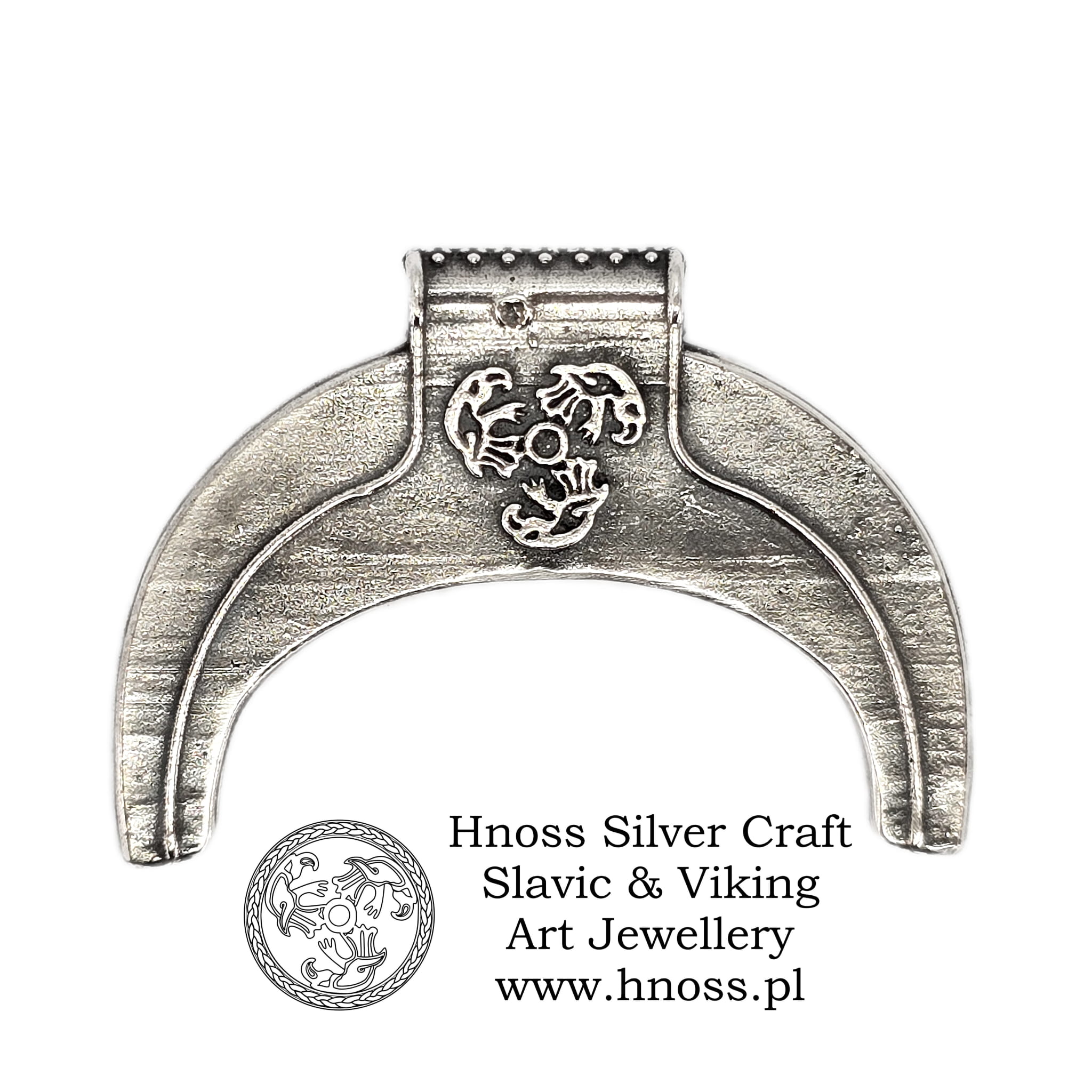 Lunula Reko srebrny amulet wisior - Leszno, Polska X-XI A. D. HNOSS ...